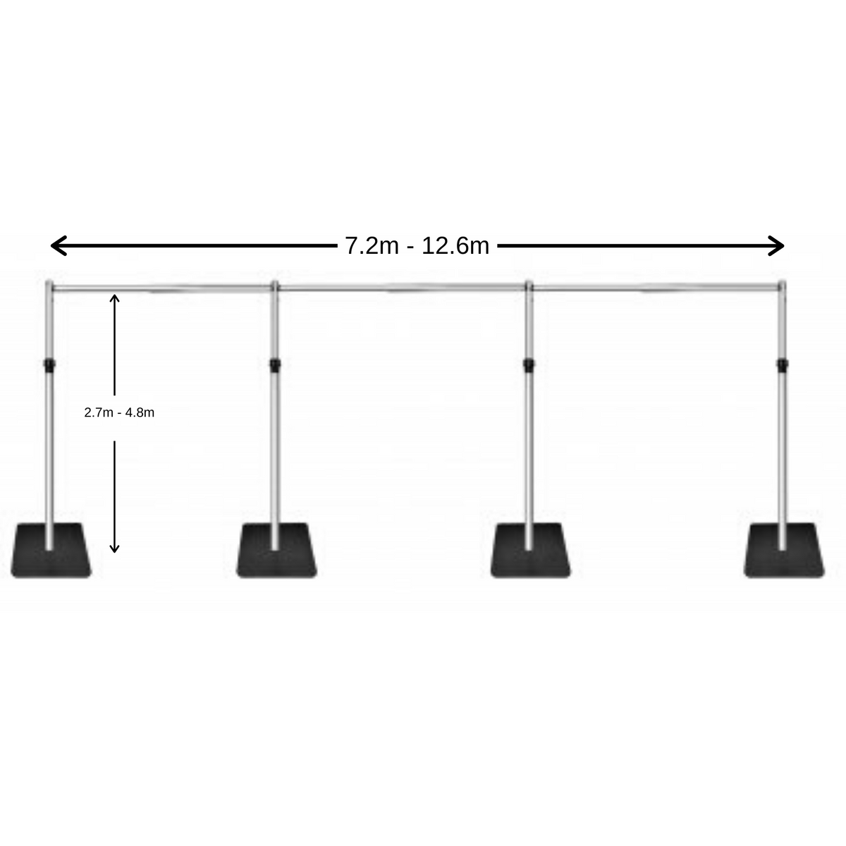 Adjustable Backdrop Frame Set (7.2m - 12.6m Width) – KANUMEZ